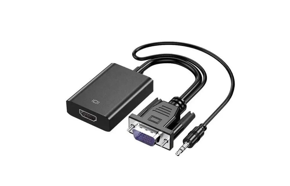 Кабель для компьютерной периферии VGA (D-Sub)/HDMI, 0.16 м, черный