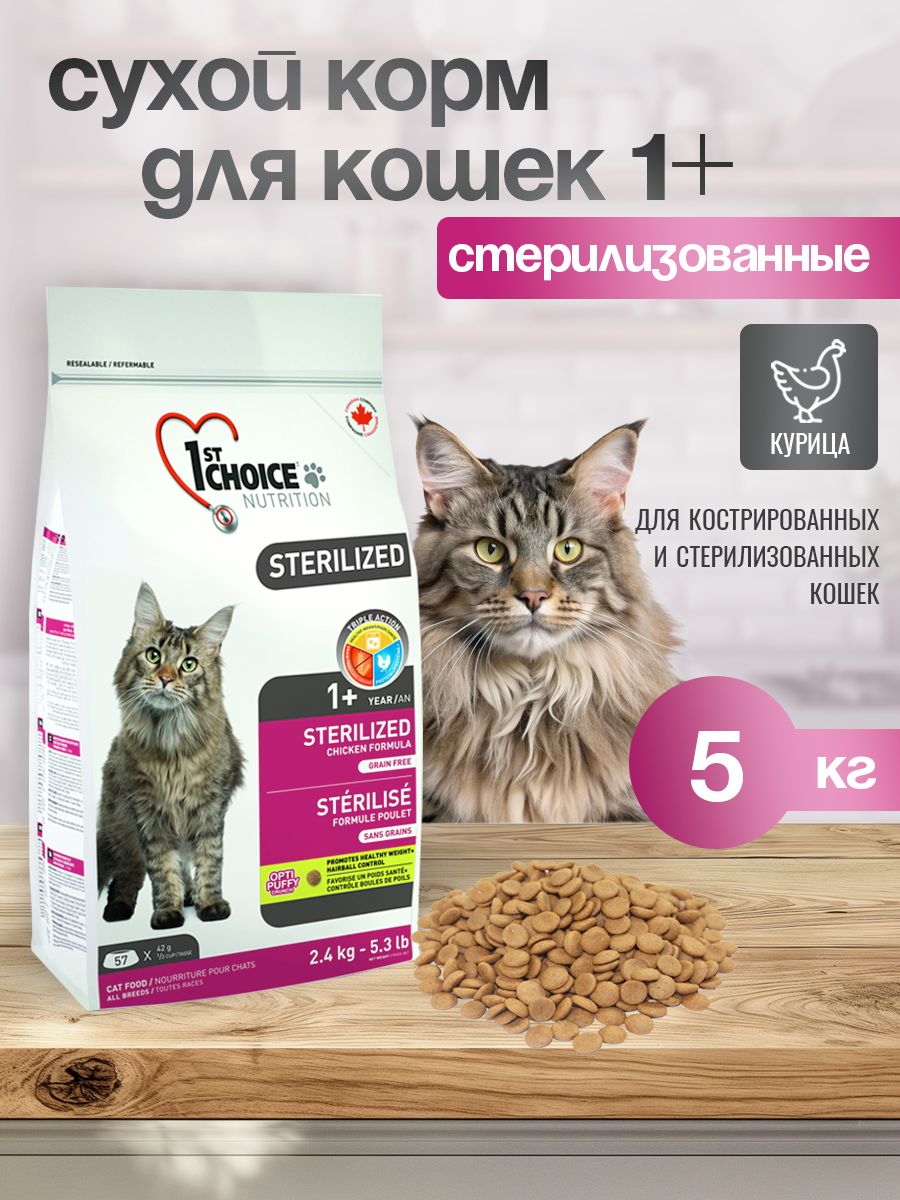 1st CHOICE Sterilized Сухой корм для стерилизованных кошек со вкусом курицы и бататом