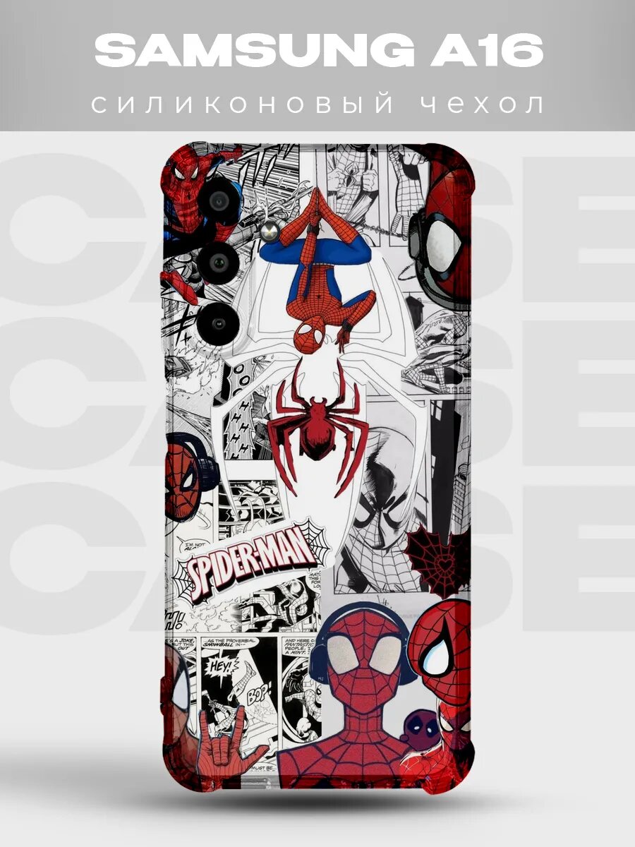 Чехол на Samsung A16 Человек-паук марвел spiderman комикс