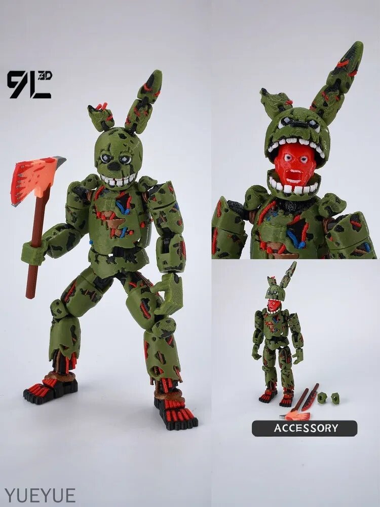 9L toys Фигурка Спрингтрап (Spring Trap) , 3D-печатный подвижный манекен