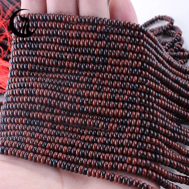 Рондели из африканского бирюзового аметиста 2x4 мм 13. Mahogany Obsidian