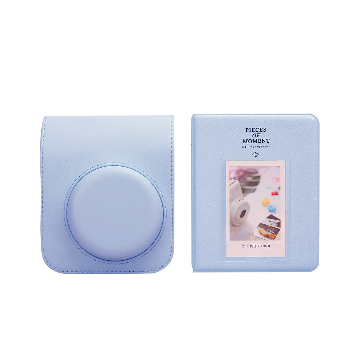 Аксессуар для камеры Instax Mini 12 кожаный чехол с мягкой внутренней подкладкой для защиты от царапин и долговечного использования, Сумка для Instax Mini 12 + альбом для фото (синий)