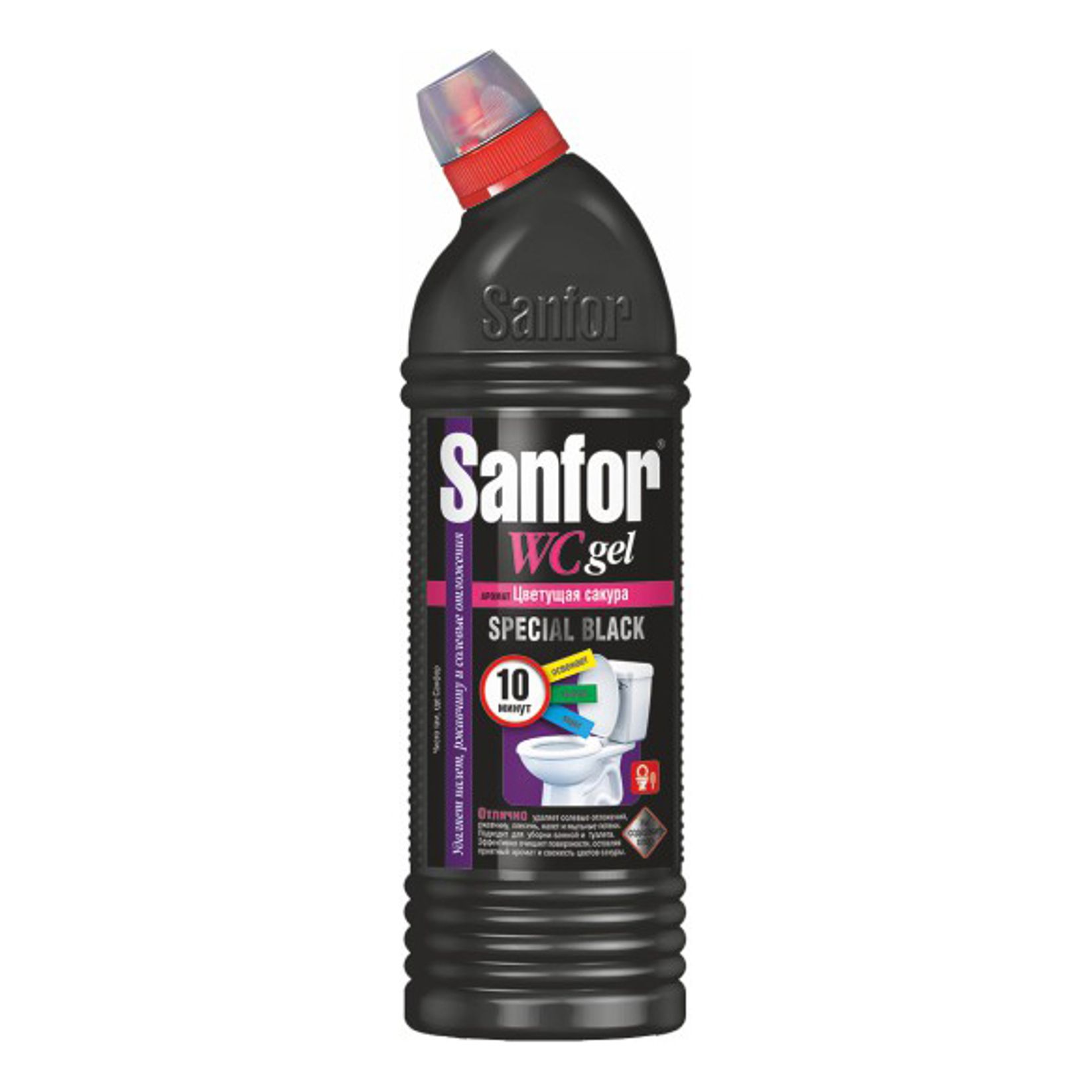 Чистящее средство Sanfor WC Gel Special Black для ванной комнаты и туалета 750 г