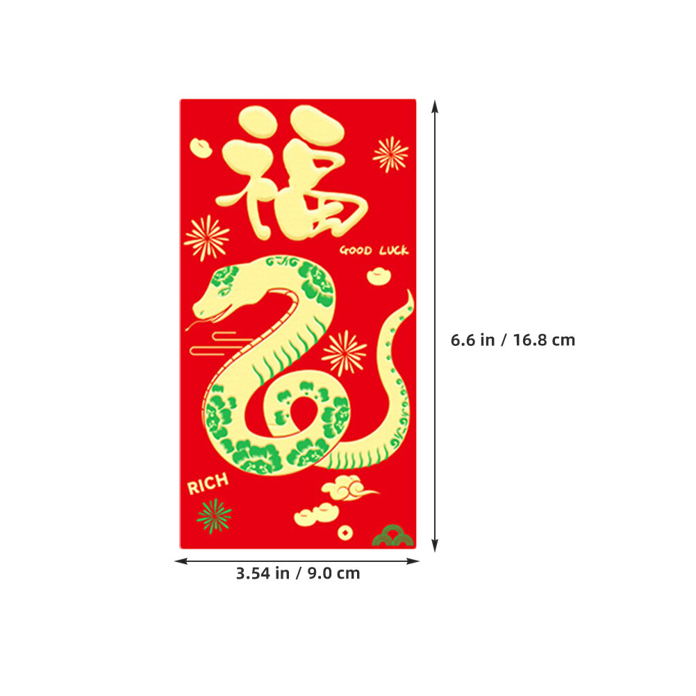36 Штук Красных Конвертов Для Денег Подарочных Hong Bao С Золотым Тиснением Для Года Змеи 16 80X9 00X0 10Cm
