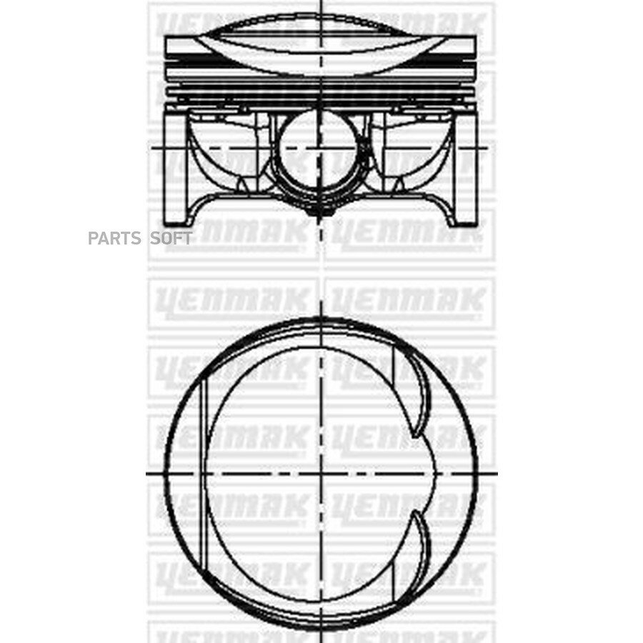 Поршень ДВС с кольцами AUDI VOLKSWAGEN: CABB/CABA/CABD/BYT/BZB/CEA; O82,515 MM +0,50 MM YENMAK 3604342050 | цена за 1 шт