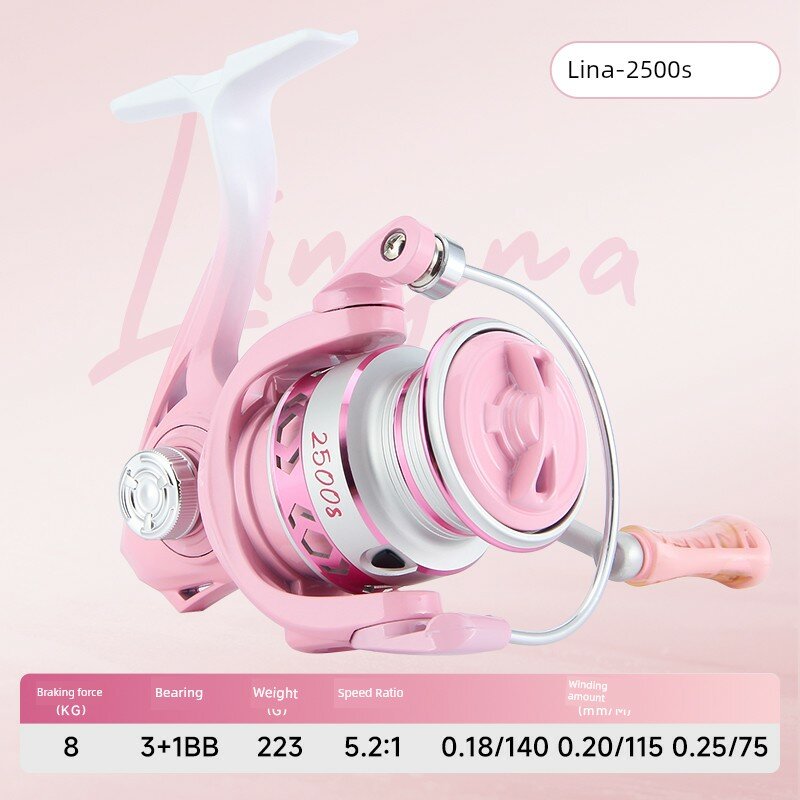 Амби-декстрозный спиннинг-ролик серии Лина, модель 2500S, гладкая работа для морской рыбалки и легкой снасти