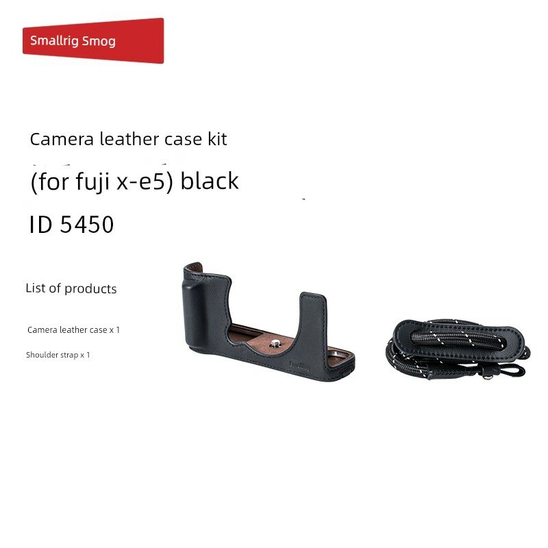 Чехол-полуподкладка для камеры Fuji X-E5 с тканевым запястным ремешком - черный