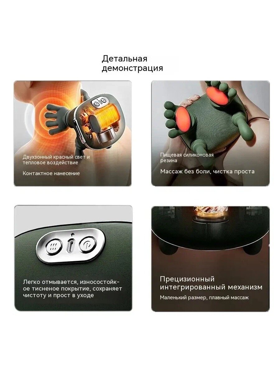 Массажная подушка для шеи и плеч с инфракрасным подогревом, 100x100 см, высота 26 см, белая