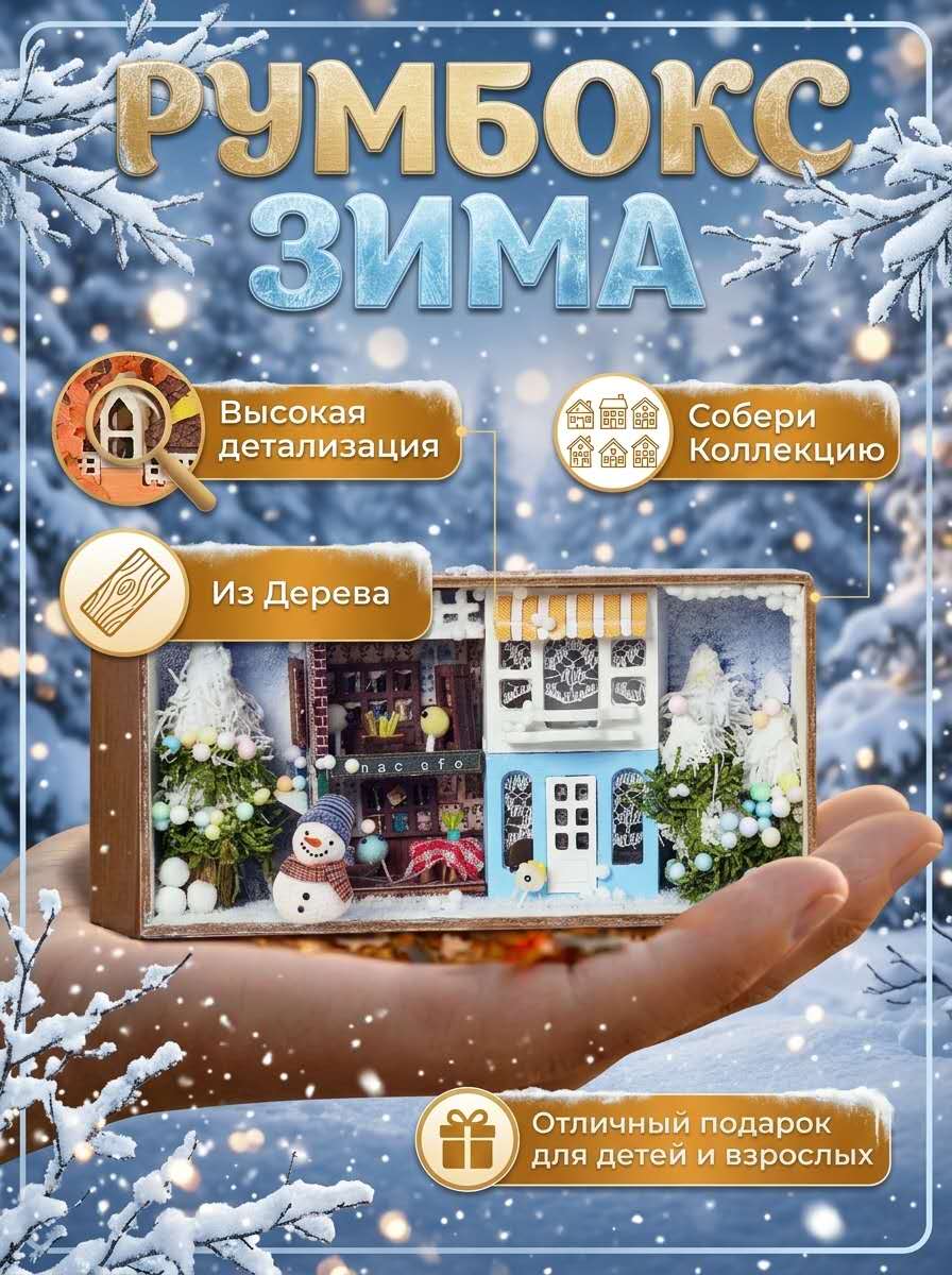 Румбокс Деревянный Конструктор Know Me Secret Box Коробочка - Зима - KMT-014