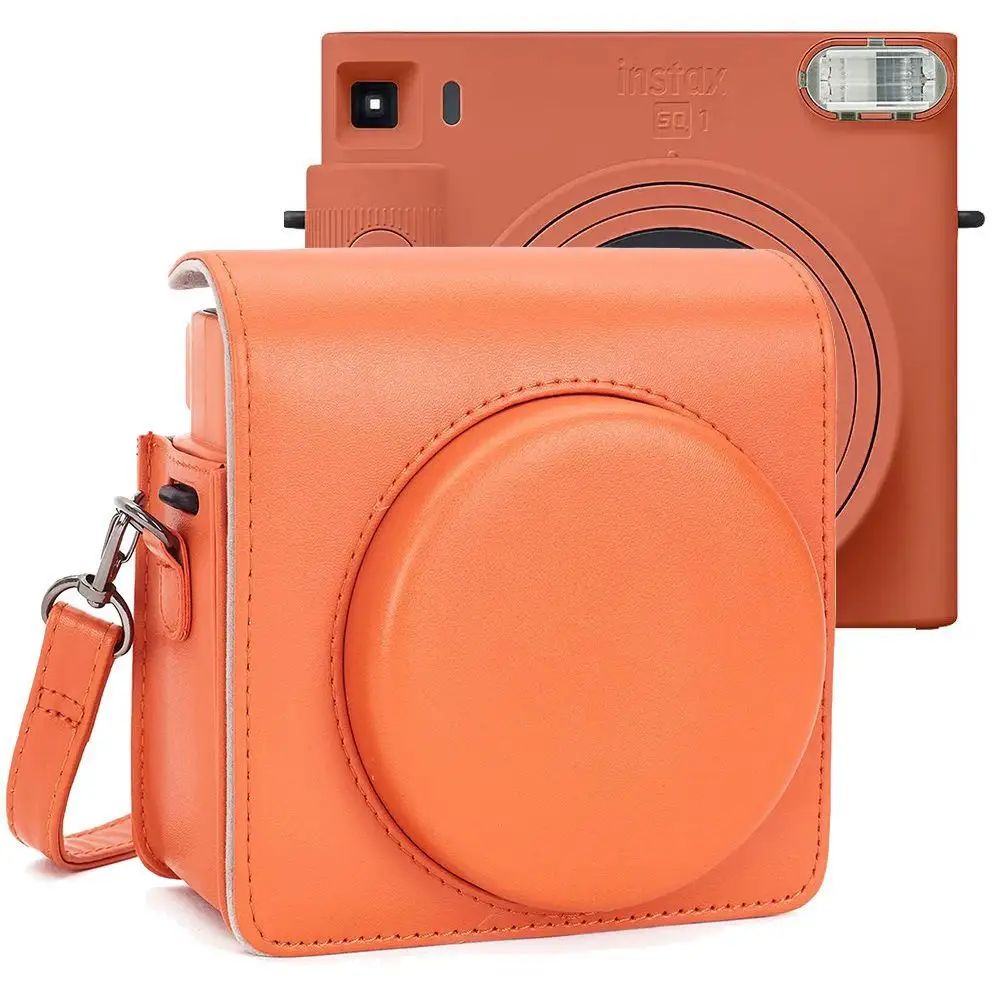 Защитный чехол для фотоаппарата мгновенной печати Fujifilm Instax Square SQ1 Мягкая сумка из искусственной кожи с регулируемым плечевым ремнем