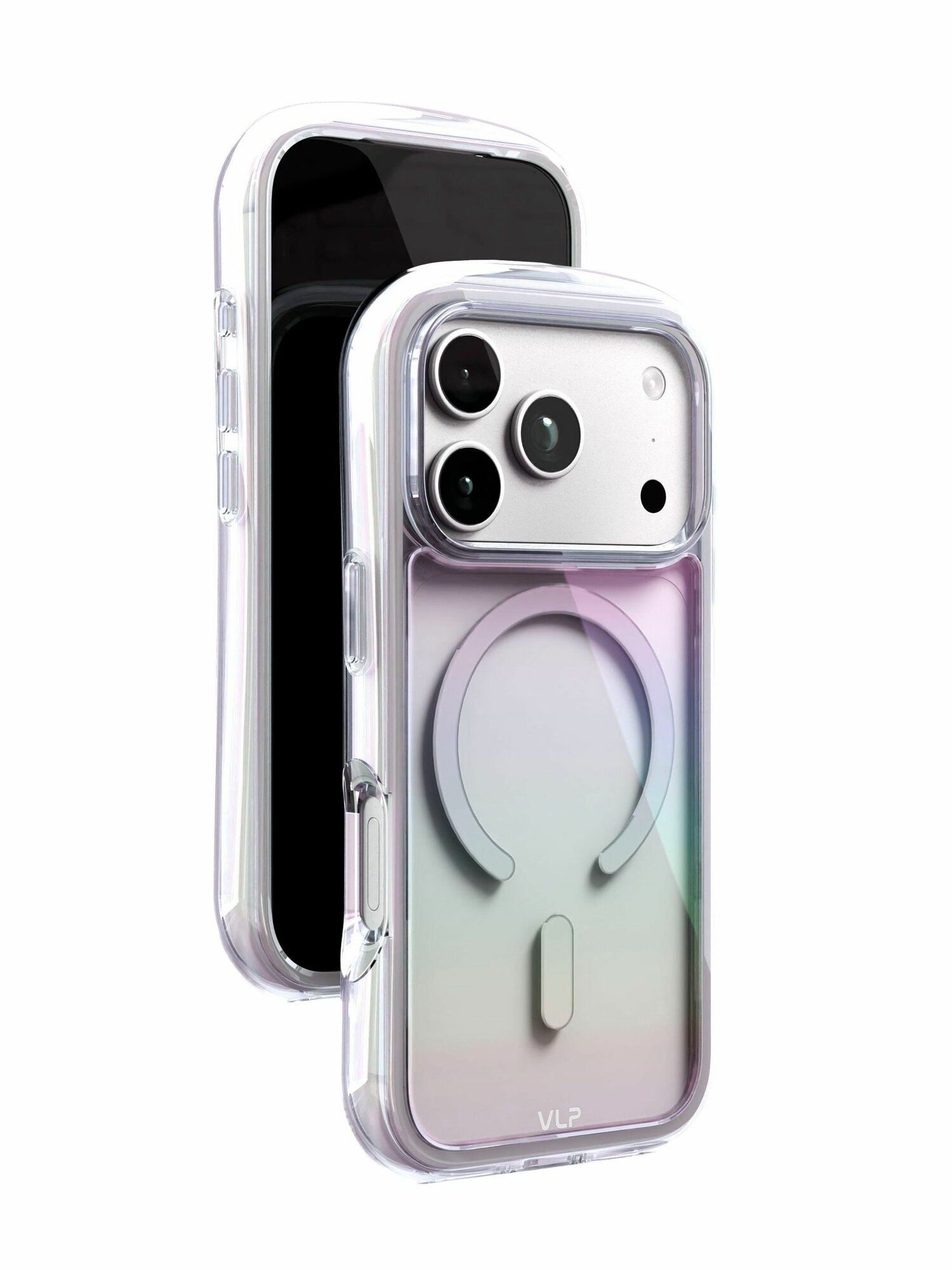 Чехол-накладка VLP Bubble Case с MagSafe для iPhone 18 Pro, перламутровый