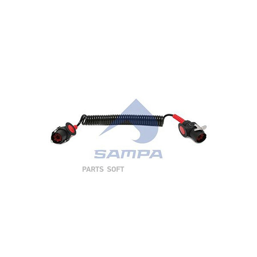 Кабель спиральный ABS! 5/5 полюсов, Lmax 3500. пласт, с 2 штекерами 24V\ от официального дистрибьютора, SAMPA, артикул 095165