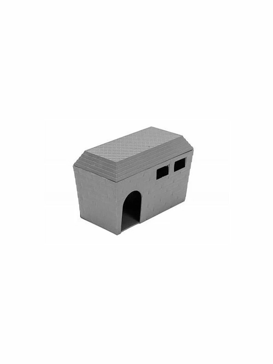 HOMEPET Домик для грызунов пластиковый серый, 15 см х 8,5 см х 10 см
