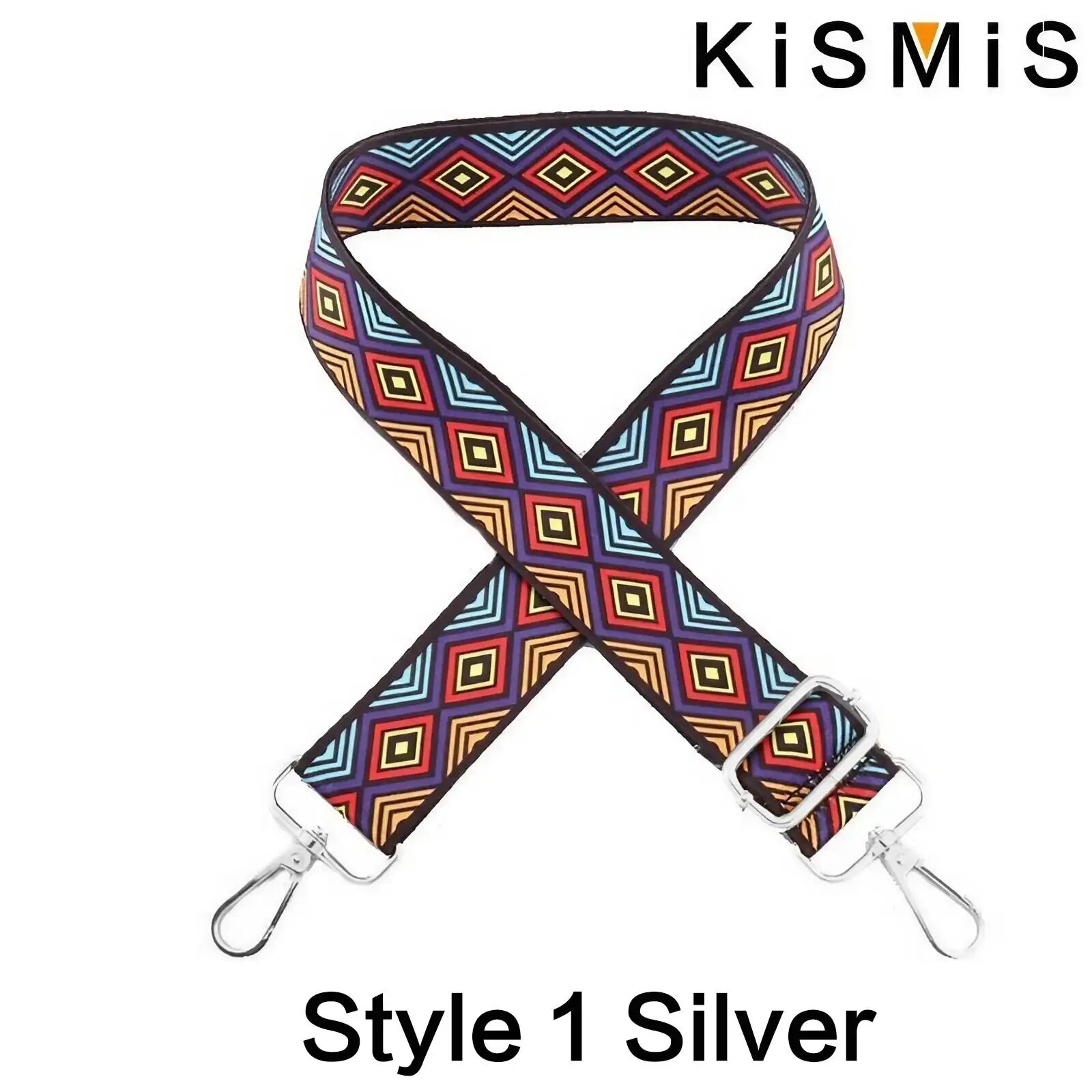 Этнический регулируемый ремень для гитары Style 1 Silver