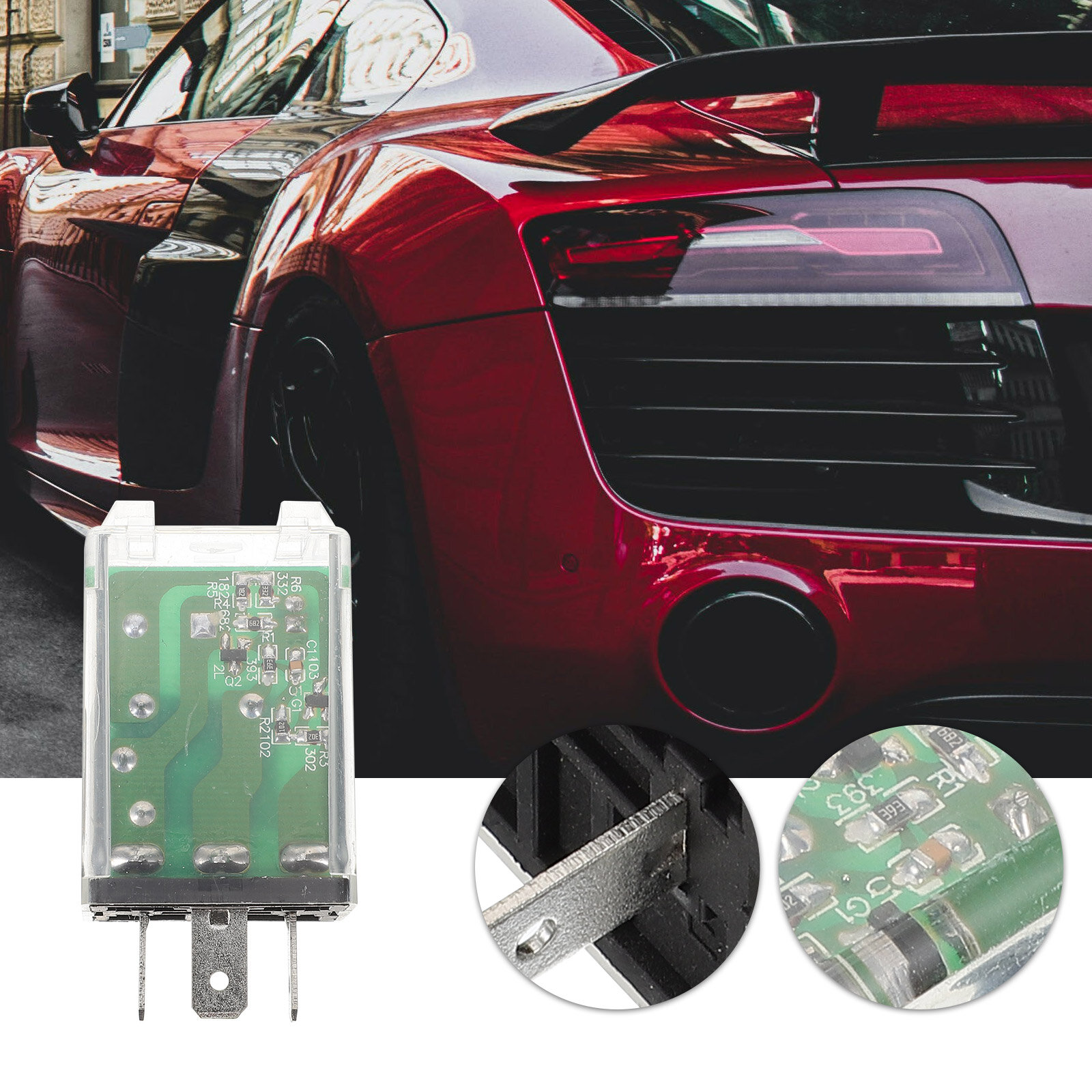 Реле Сигнала 12V Авто Мотоцикл Прозрачный Цвет 5.50X3.00X3.00CM