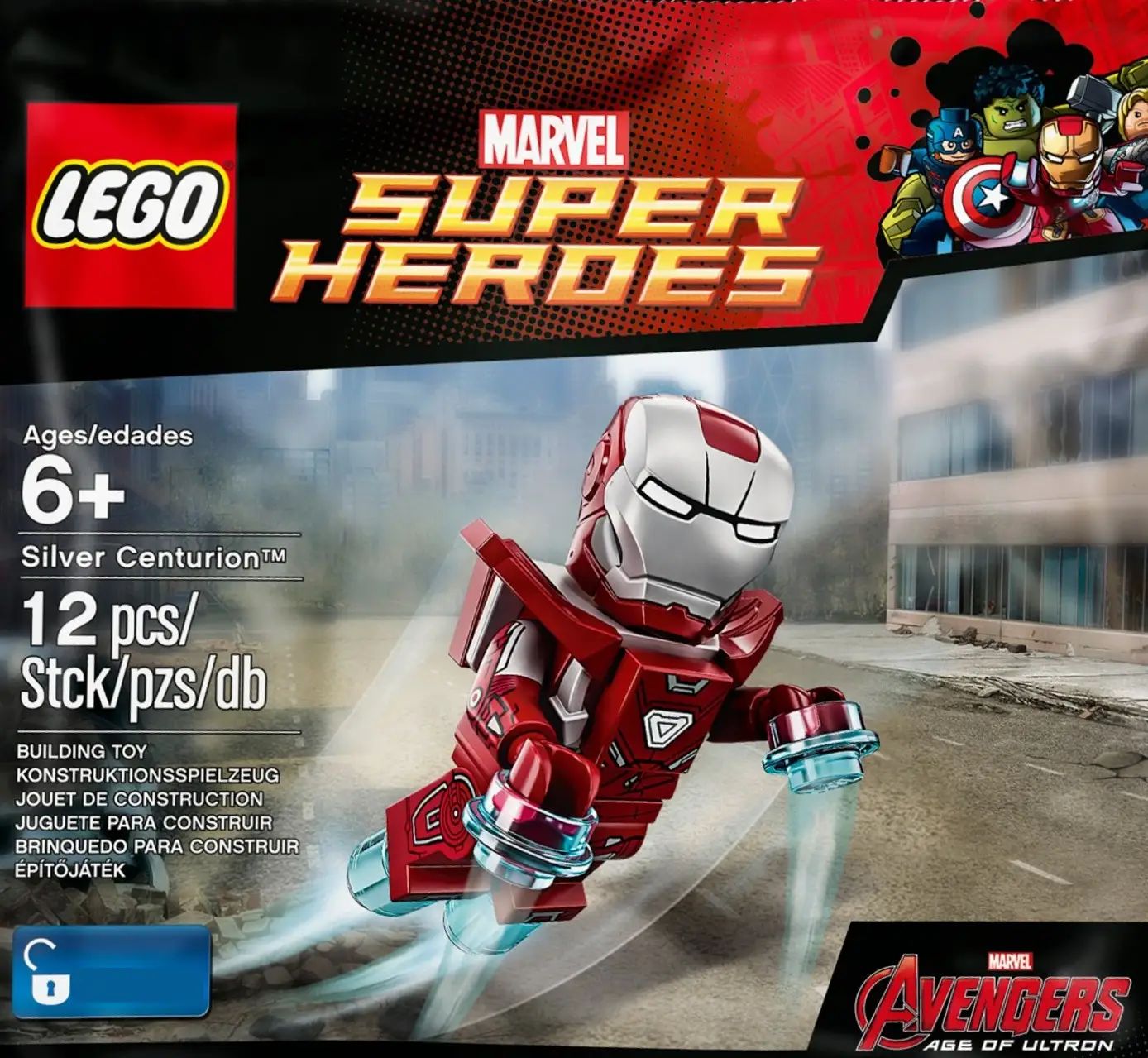 LEGO 5002946 Мстители: Эра Альтрона: Супергерои Marvel - MK33 Серебряный Центурион, Железный Человек в форме Серебряного Воина