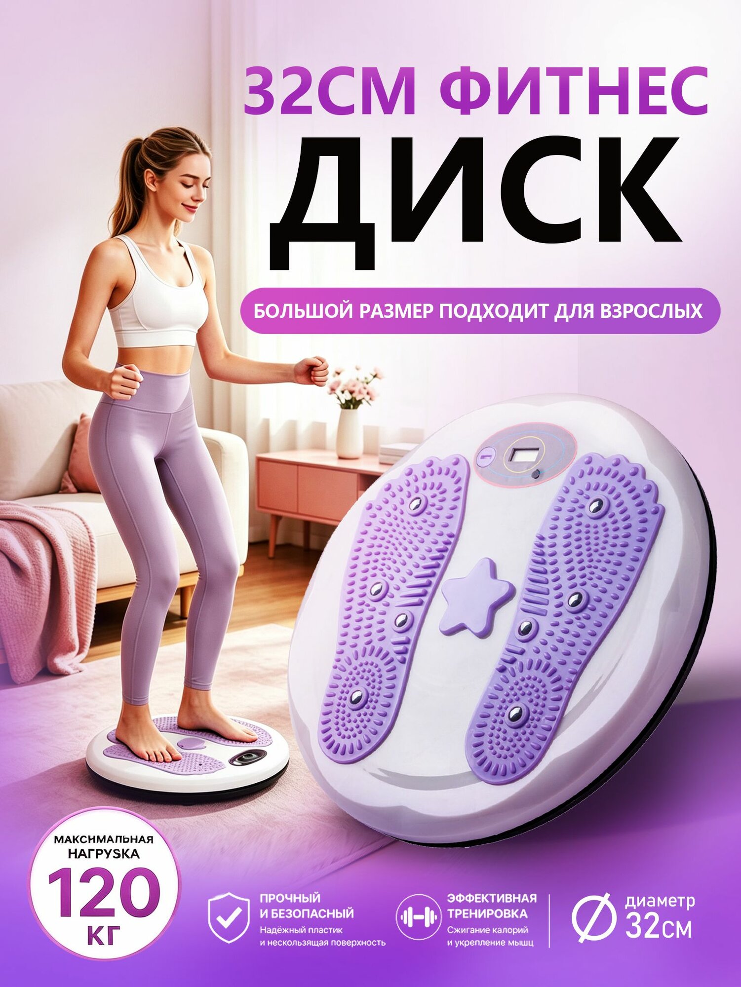 Диск здоровья с массажной платформой, фитнес-диск, балансборд с цифровой панелью