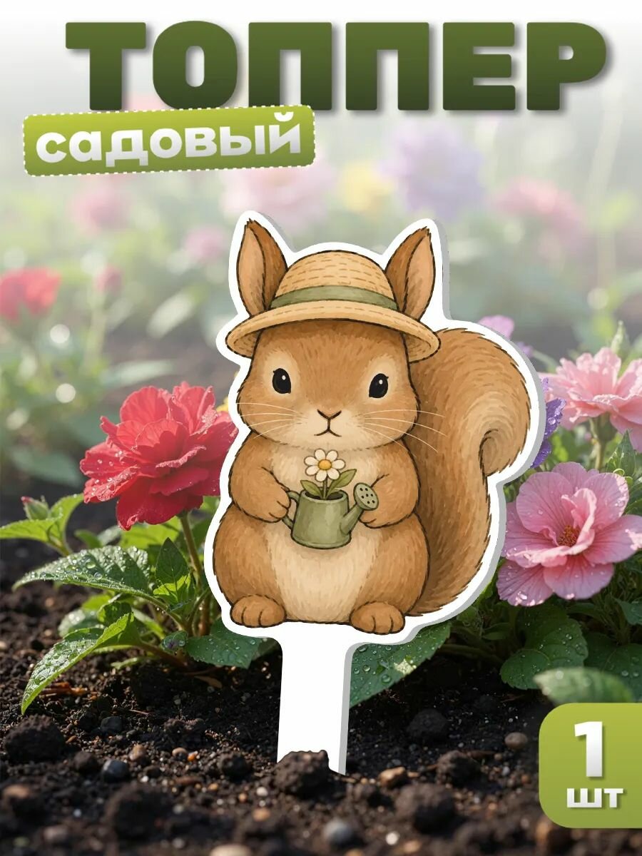 Садовые фигурки для дачи Белка в шляпке