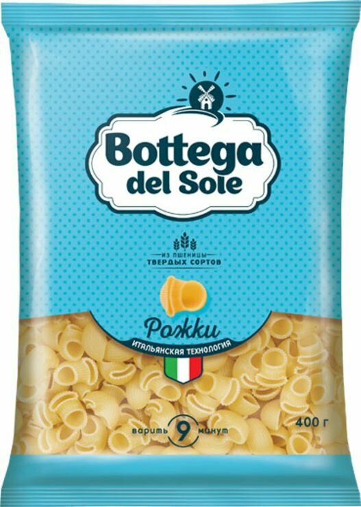 Макаронные изделия Bottega del Sole Рожки, 400 г