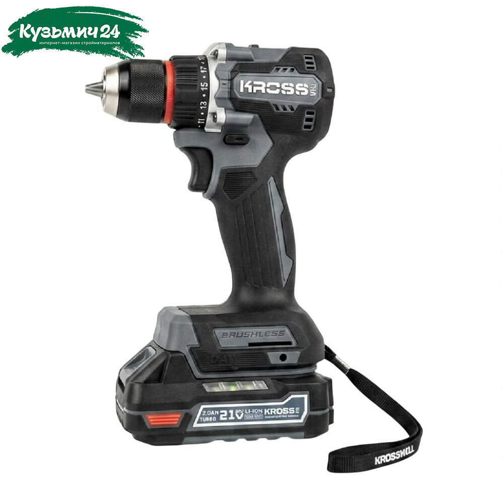 Шуруповерт аккумуляторный Kross KLi 2101 BL, хвостовик SDS-Plus, 2 акк. 21В х 2.0 Ah, з. у.