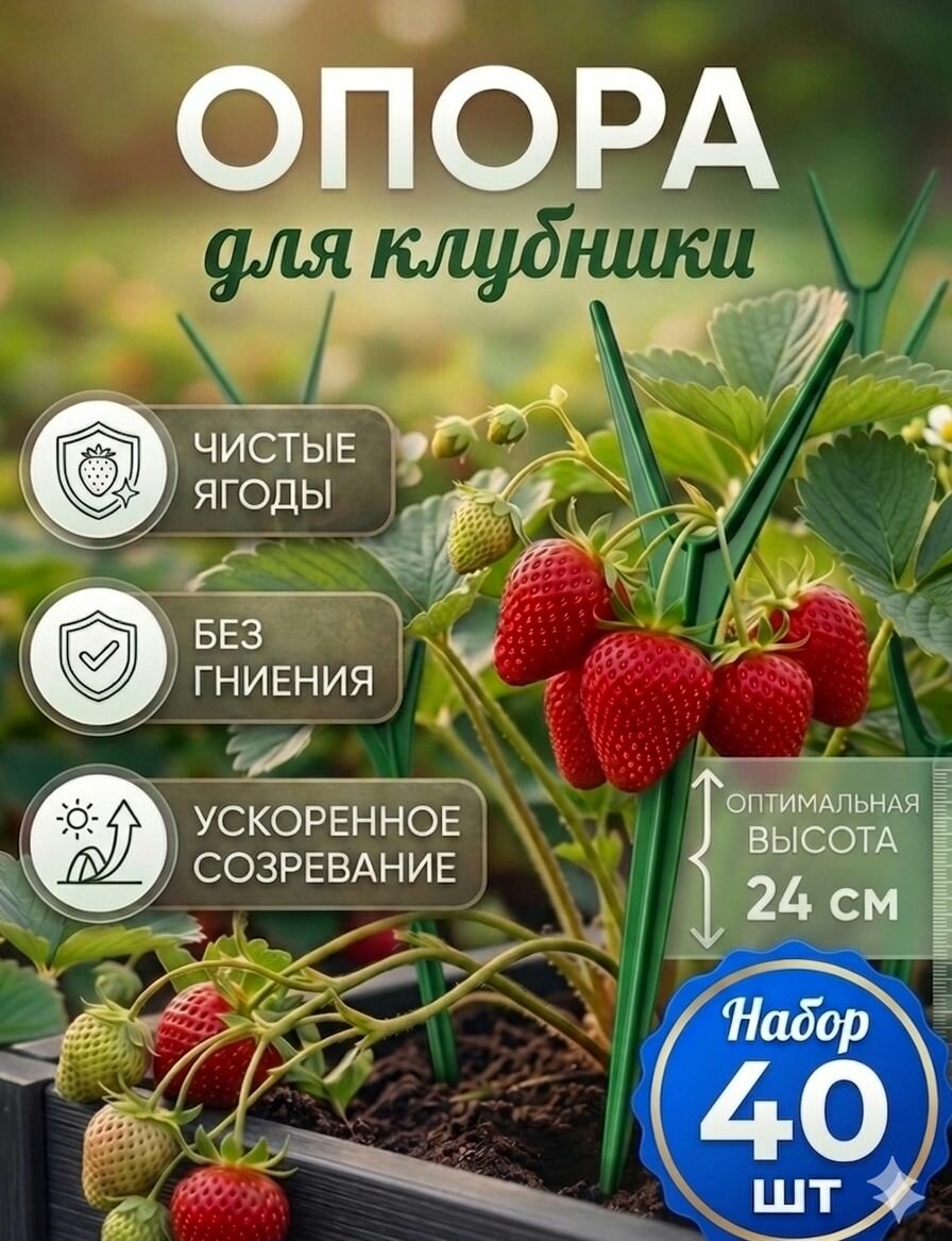 Подставка для клубники и комнатных растений h 24 см, 40 шт.
