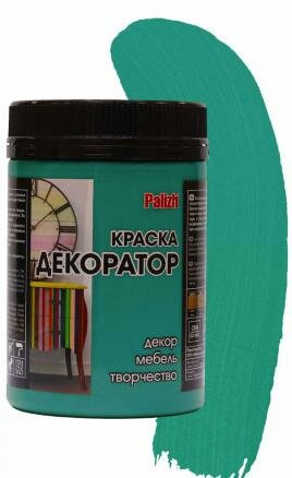 Краска-колер акриловая №114 ярко бирюзовая 0,32кг palizh для декора, для всех видов ЛКМ, для базы А, С