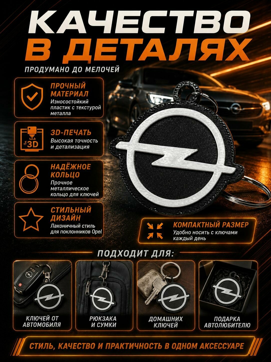 Брелок, белый — фото 1
