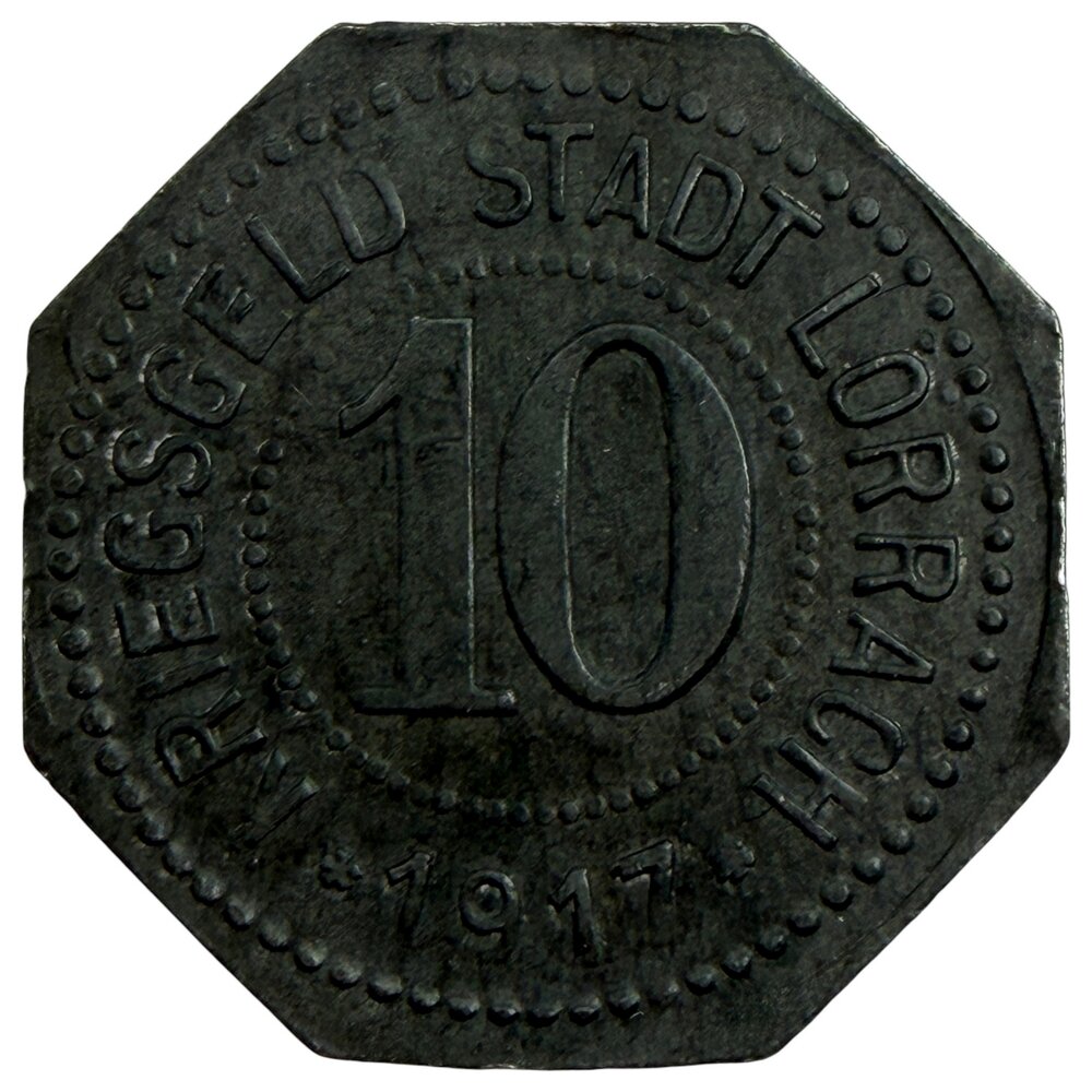 Германия, Германская империя, Лёррах 10 пфеннигов 1917 г.