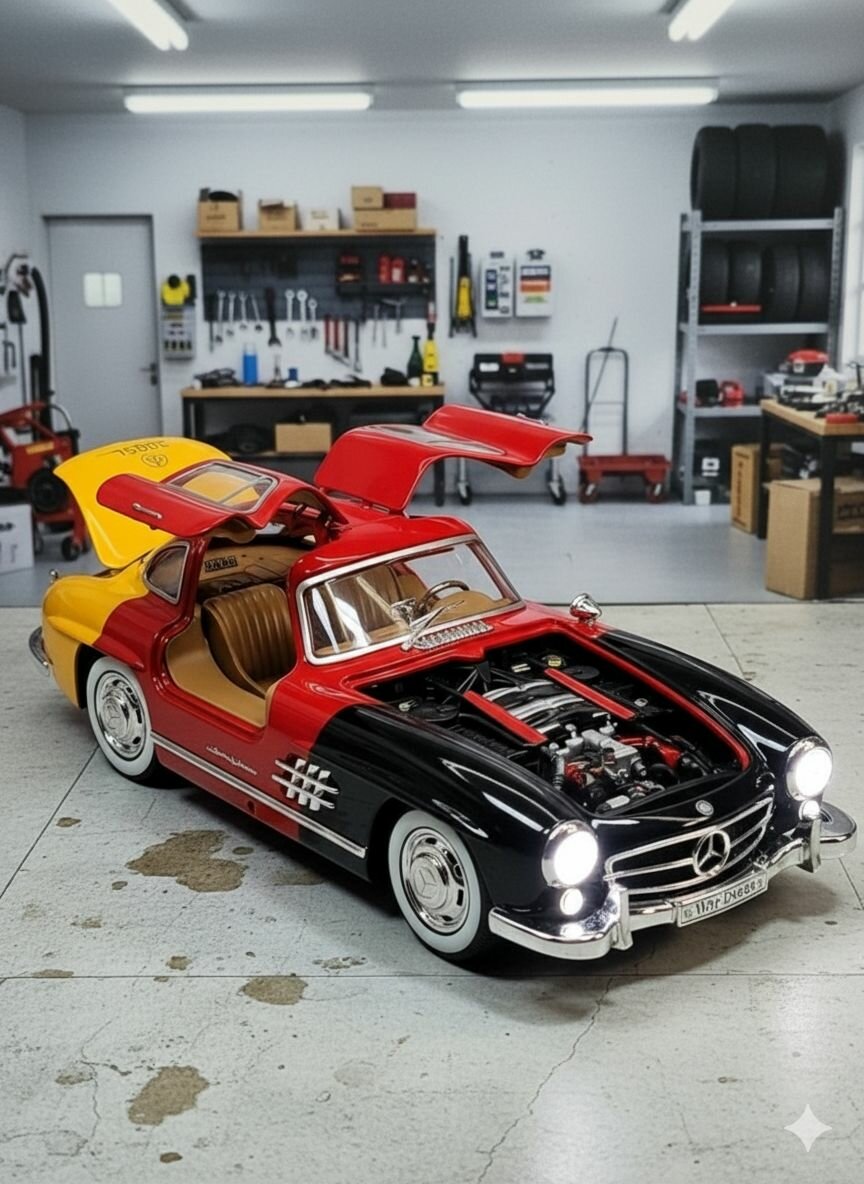 Машинка металлическая инерционная "Мерседес SL-300