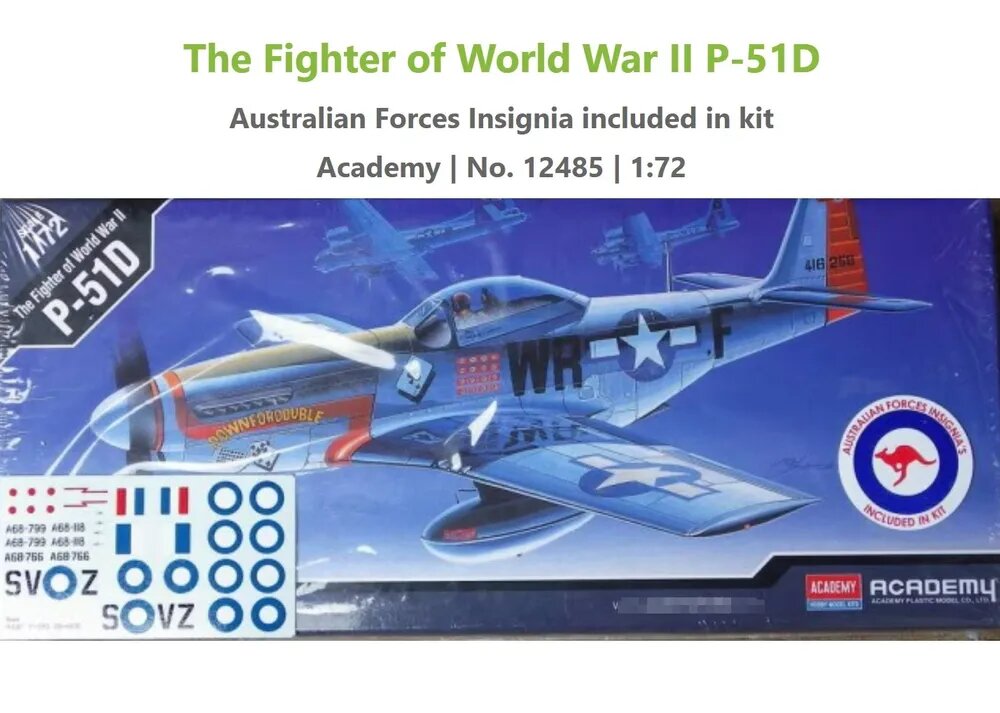 Academy 12485 1/72 P-51D Mustang FIGHTER сборная модель самолета