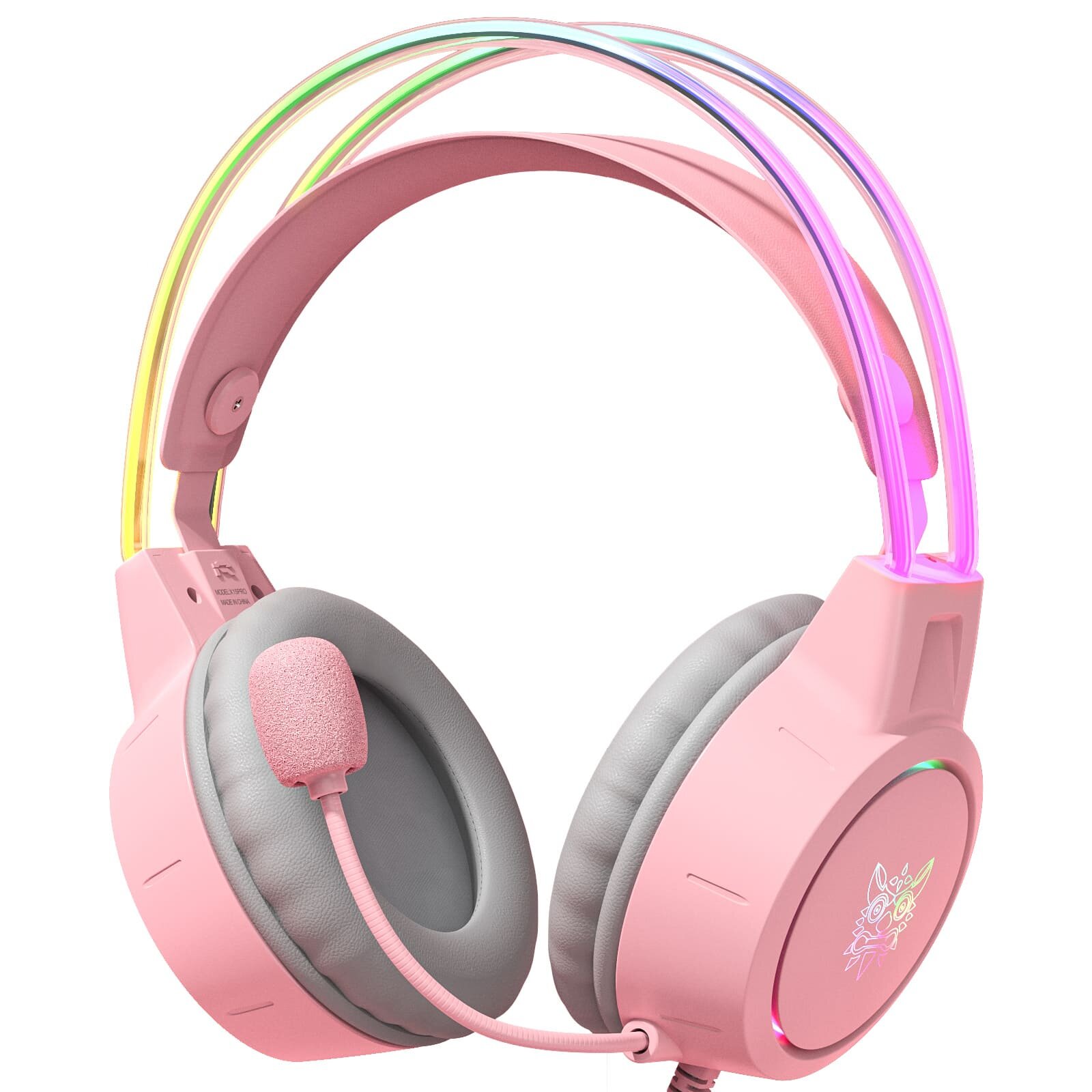 ONIKUMA Наушники проводные с микрофоном, USB Type-C, светло-розовый