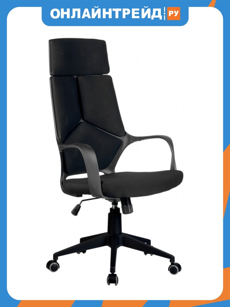 Кресло офисное Riva Chair RCH 8989 Чёрный пластик/Чёрная ткань (54)