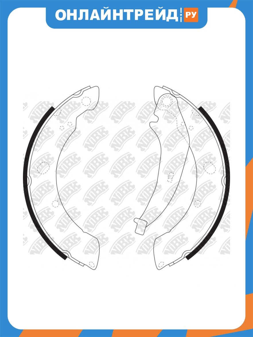 Колодки тормозные барабанные Nibk для VW Polo (10-) SKODA Rapid (12-) задние барабанные (228х42мм) (4шт.)