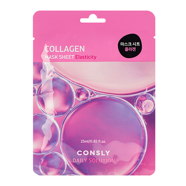 Consly Daily Solution Collagen Mask Sheet Тканевая маска для лица с гидролизованным морским коллагеном 25 мл