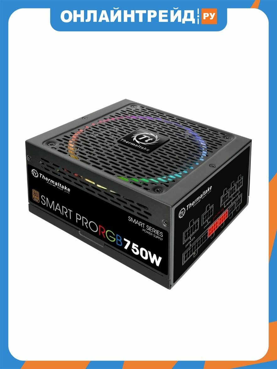 Блок питания Thermaltake Smart Pro RGB, 750W, 80+ Bronze (PS-SPR-0750FPCBEU-R)