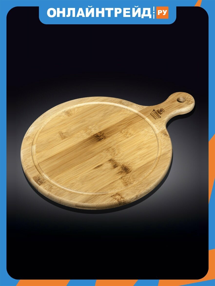 Доска Wilmax England сервировочная с ручкой 58x45,5 см бамбук