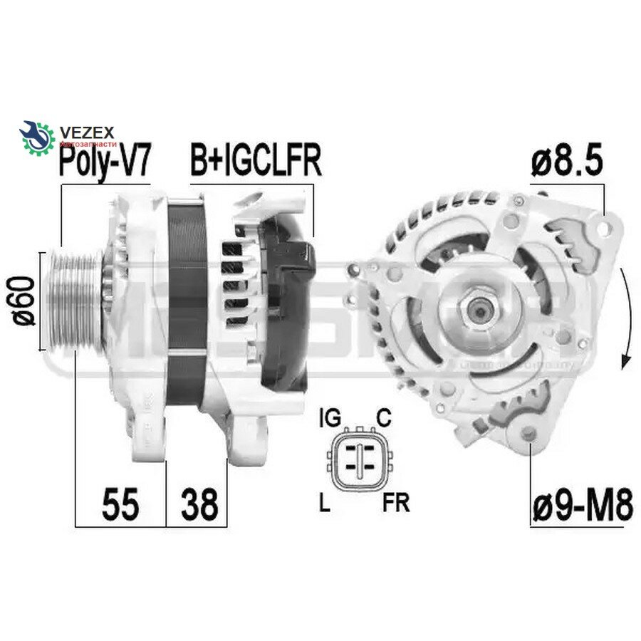 ERA 209412 Генератор\ HONDA ACCORD/CR-V 2.0 07- ERA 209412