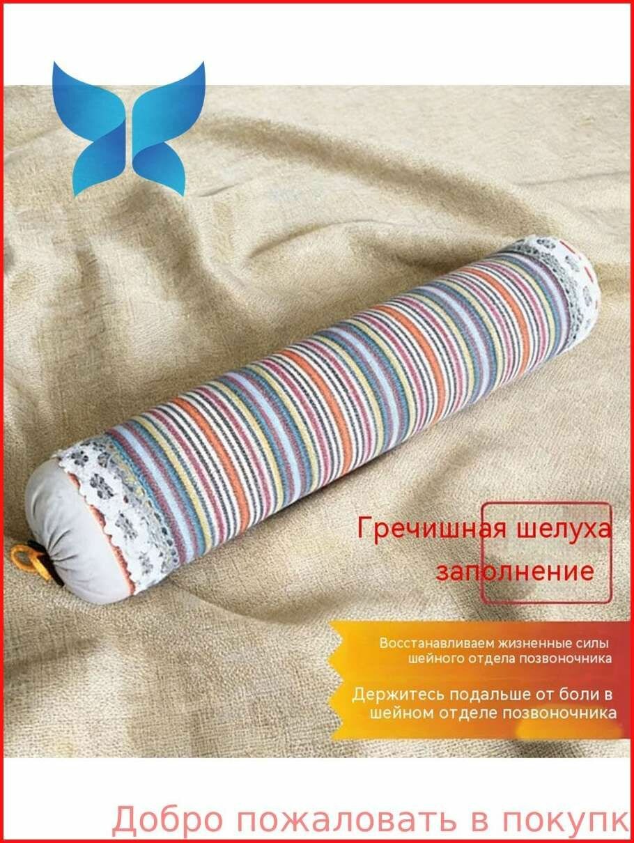 Подушка 8x40 см, Жесткая жесткость, Лузга гречихи