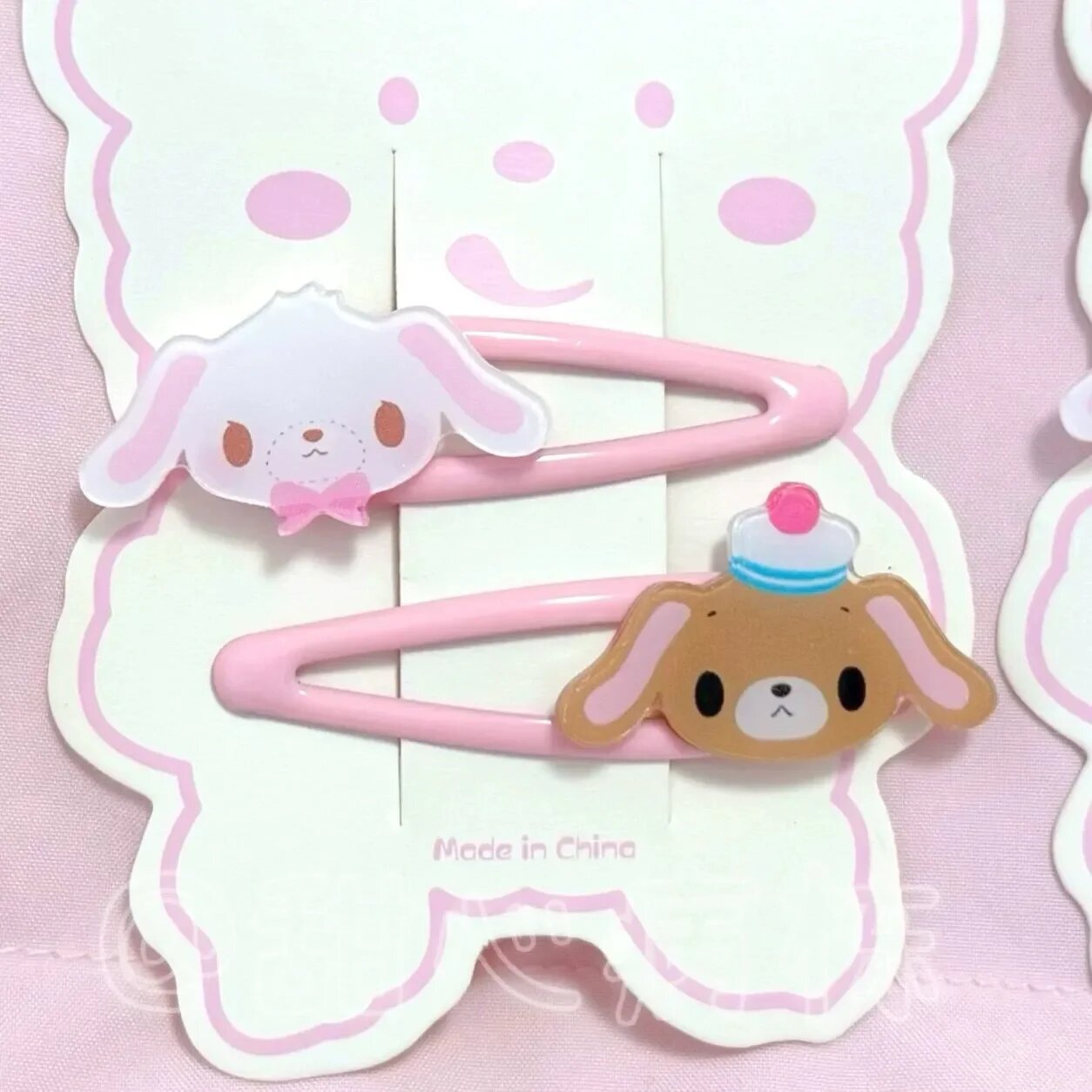 Акриловые заколки-уточки Sanrio Sugarbunnies keeppley для девочек и подростков Розовый, E