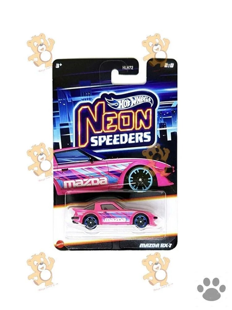 Модель автомобиля Hot Wheels Mazda RX-7 Neon Speeders 1/64 — фото 1
