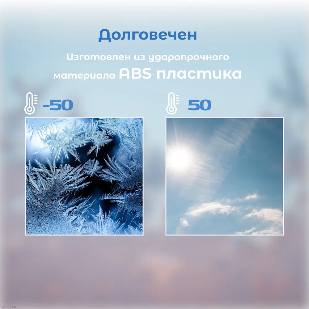 Термометр уличный/комнатный, Белый, Диапазон температур от -50°C до +50°C, Пластиковый корпус — фото 1