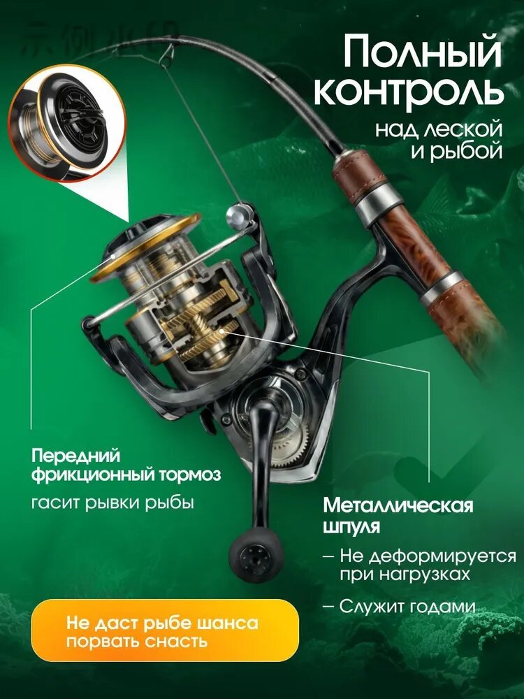 Катушка Безынерционная 5000 5.2:1 13 подшипников для спиннинговой и фидерной ловли — фото 1