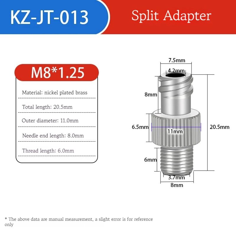 Пневматический адаптер для шприца M5 M6 M8, двойная резьба, 5/10 шт. 5PCS, JT-013