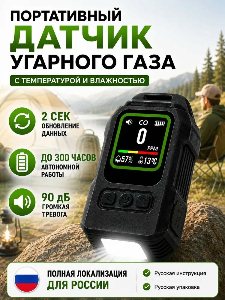 Портативный детектор угарного газа со, датчик угарного газа (CO) со встроенным аккумулятором