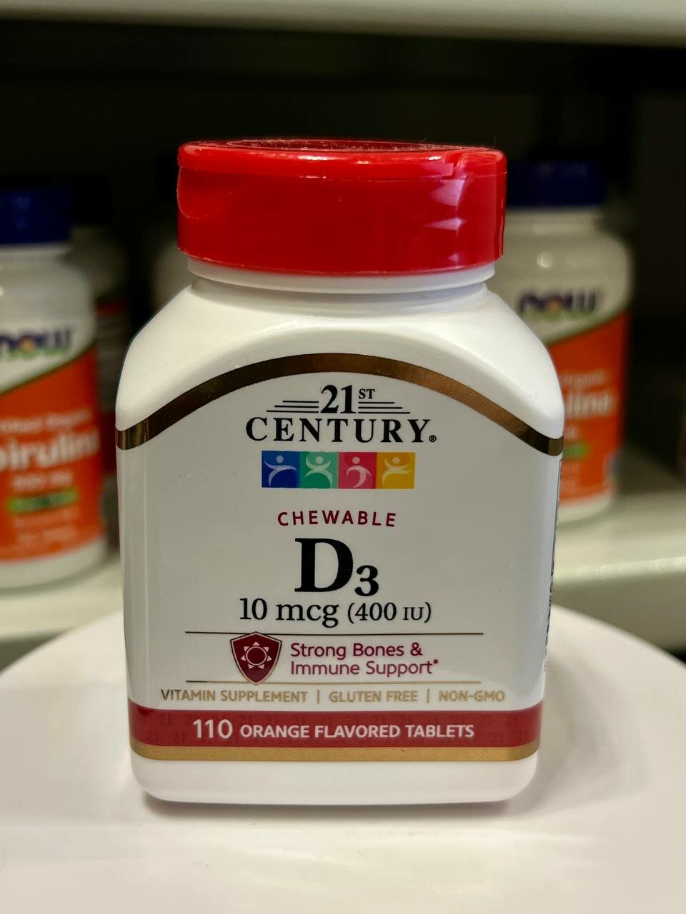21st Century D3 10 mcg (400IU) - Витамин D3 для иммунитета и костей 110 таблеток для рассасывания
