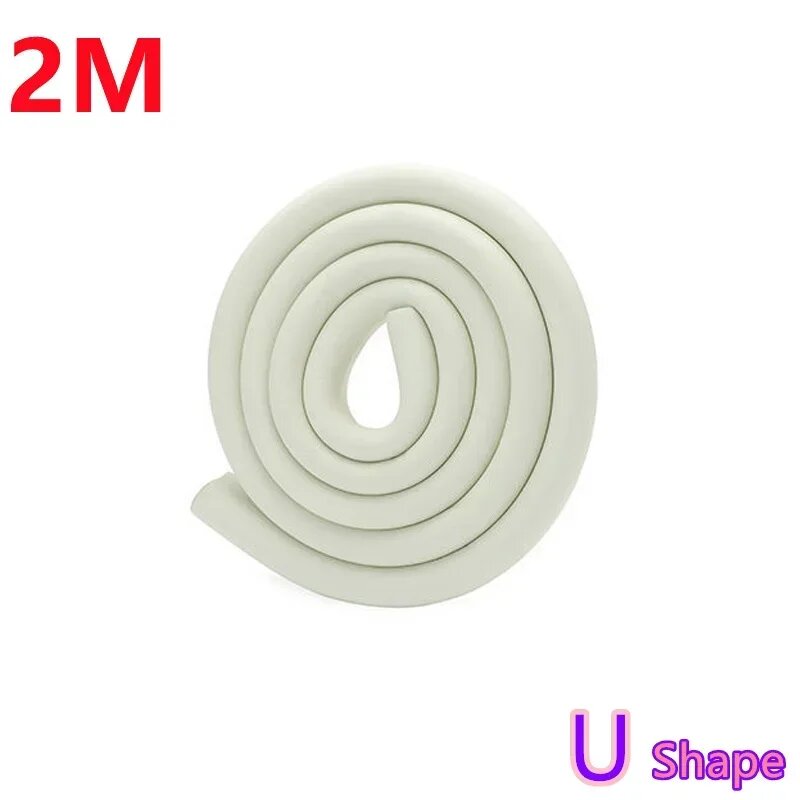 Защитная лента для углов стола из пенополиуретана NBR, 2 м U Shape White