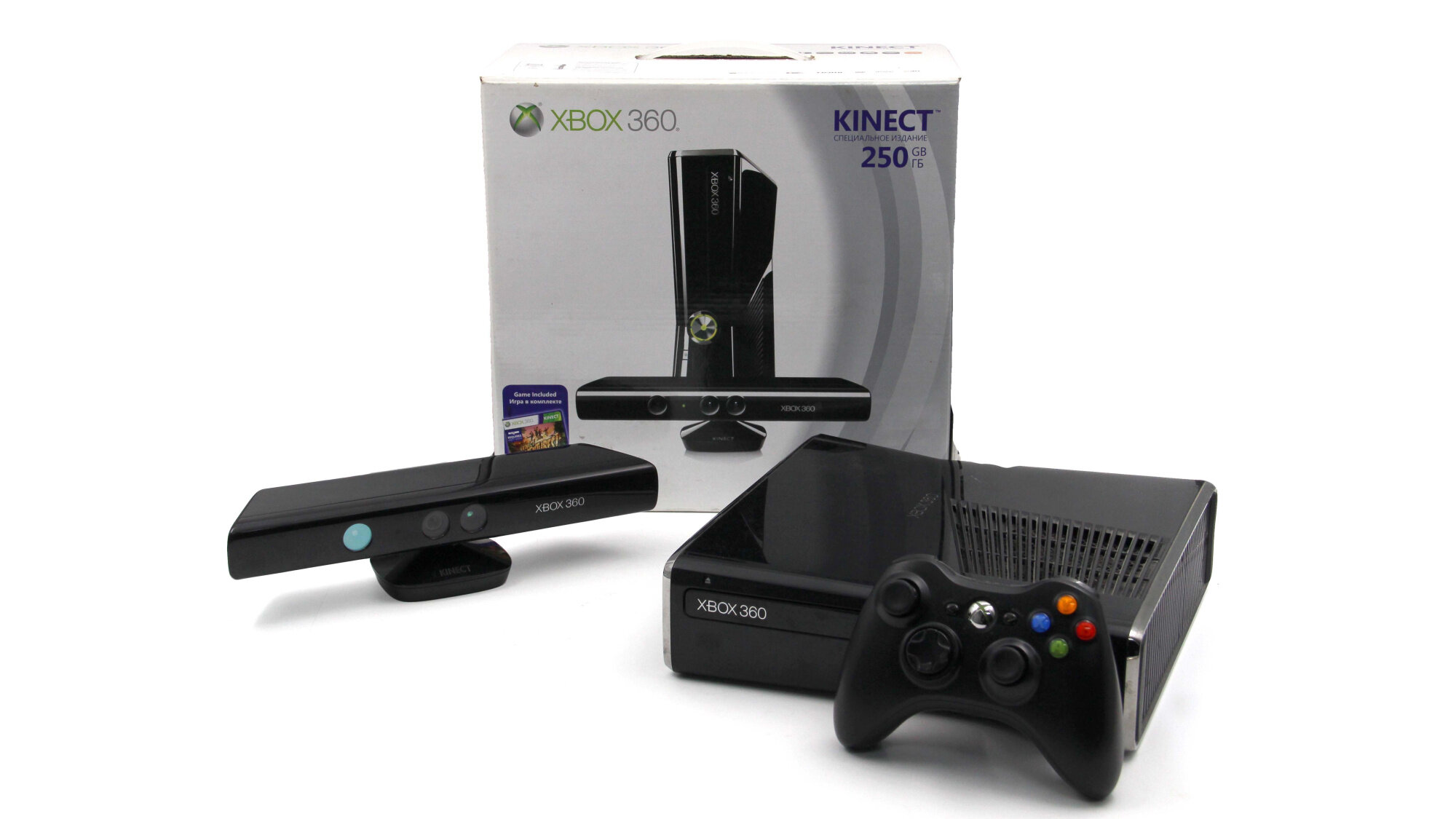 Игровая приставка Xbox 360 S 250 Gb Бандл с Kinect С играми В коробке