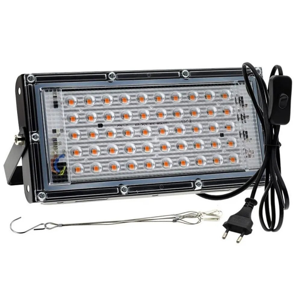 Фитолампа для растений полный спектр LED Лампа для рассады 50Вт 100Вт, светильник для цветов и овощей