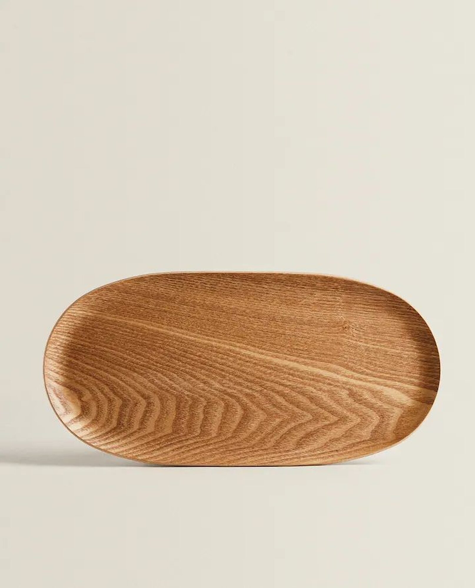 Овальный деревянный поднос, 1 х 31 х 15 см, светло-бежевый, ZARA HOME, 3461/040-1