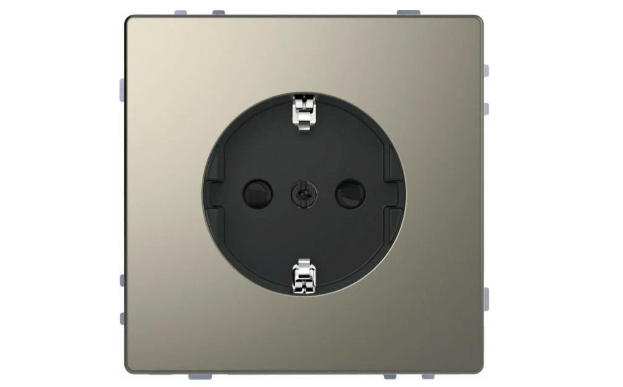 Schneider Electric Merten D-Life Никель Розетка 16А с/з и шторками, MTN2300-6050, 1 шт.